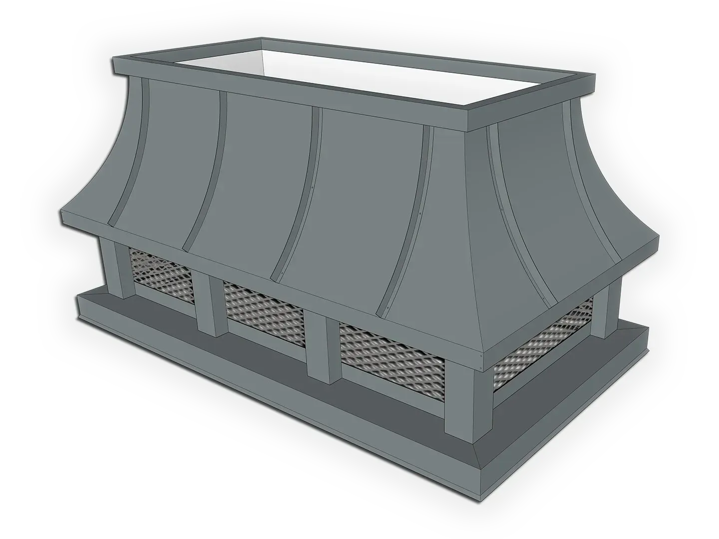 Concave Roof Chimney Cap - Durable Steel Design